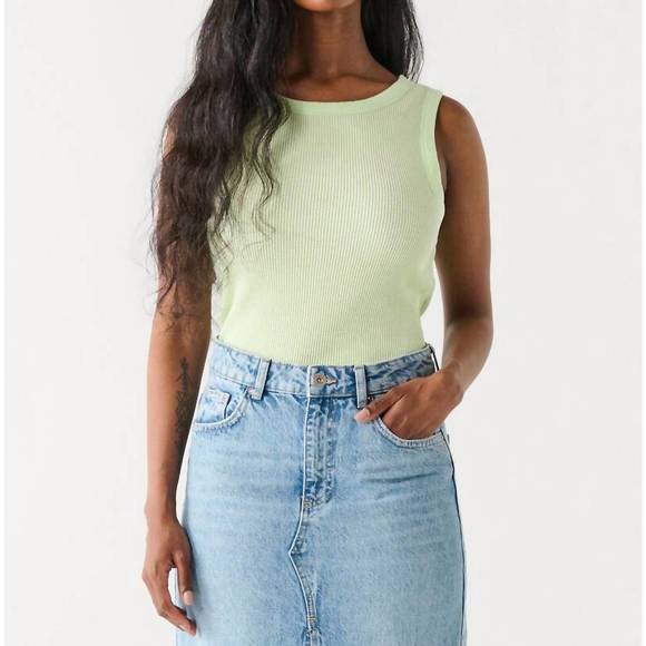Dex | Tops | New Dex Waffle Knit Tank In Lime Pastel | Poshmark